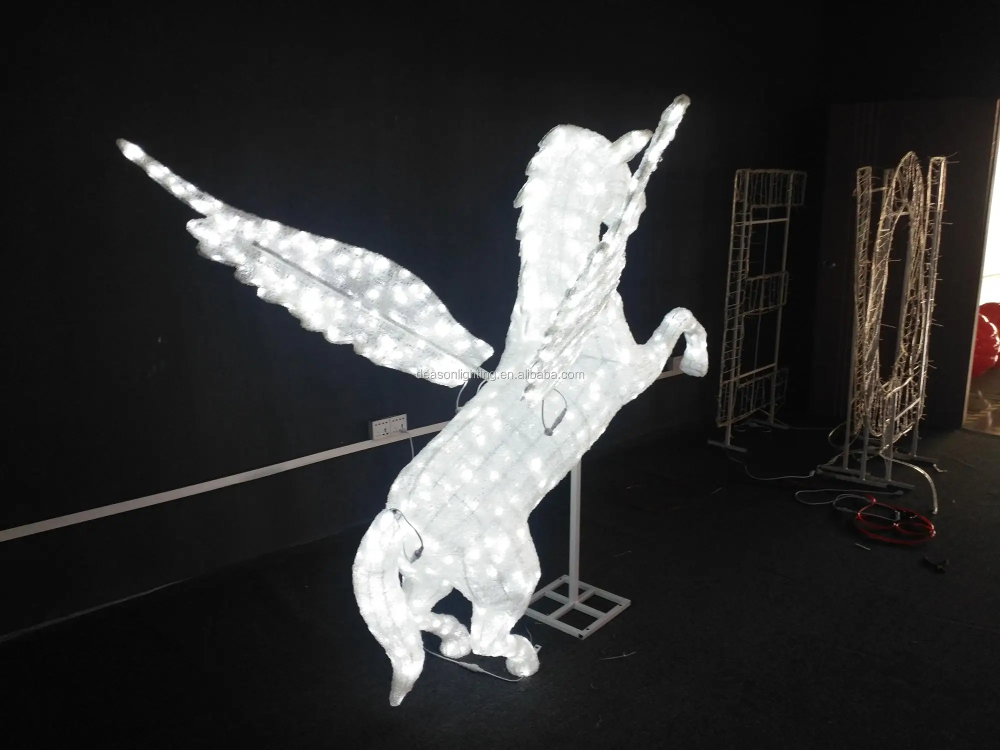 Outdoor LED 3D Flying Horse Sculpture Light - 200W Power