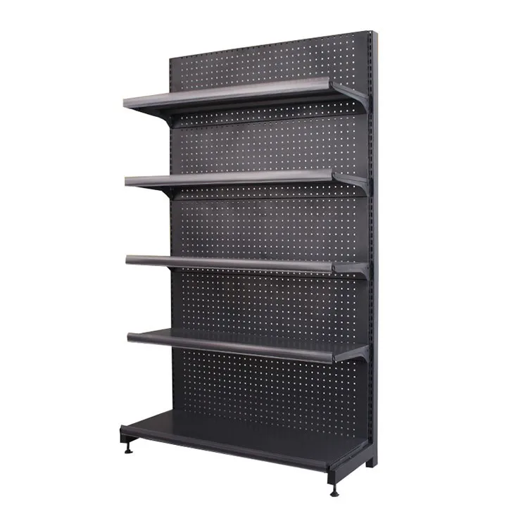 5 Layers Single Sided Retail Store Shelving With Perforated Back Panel ...