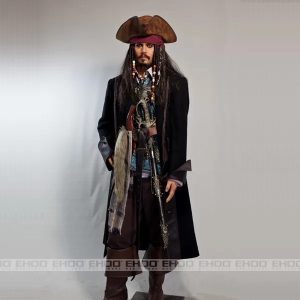 Life Size Pirate Statue: Silicone Wax Figure Captain Jack For Display
