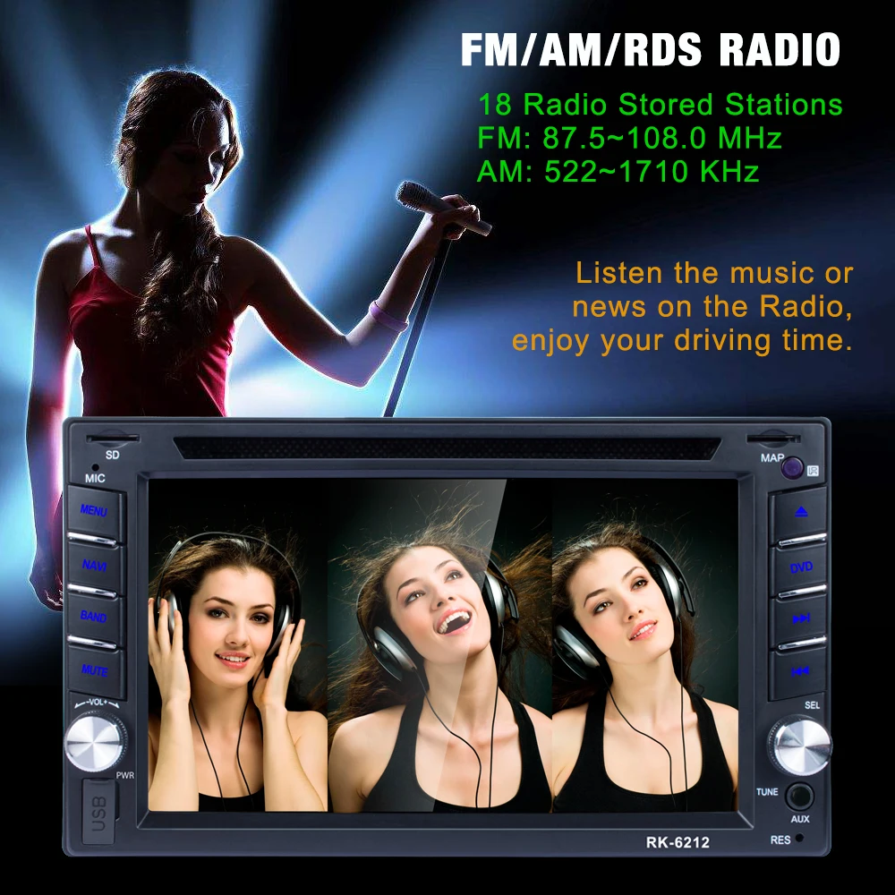 2 Din 6.5 Inch Car Stereo - Universal Audio with BT & USB