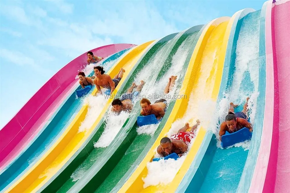 High Quality Amusement Park Long Pool Slides Fiberglass