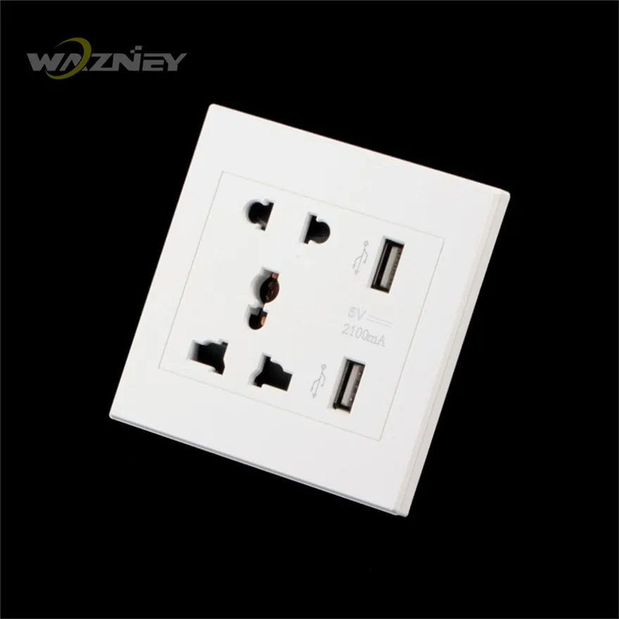 Universal Usb Wall Socket Ac 110-250v Us Uk Eu Au Wall Socket 2 Port 5 ...