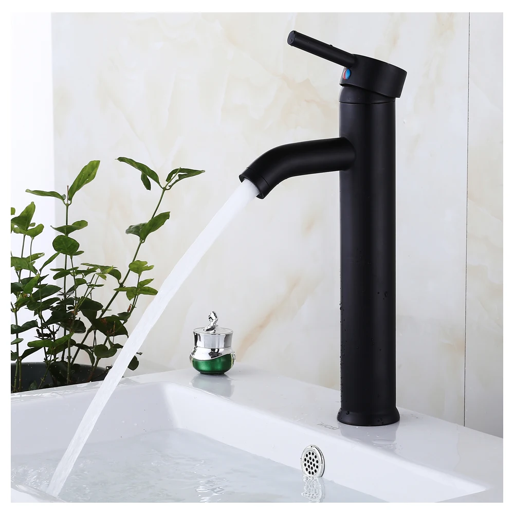 Koen High Arc Hot Cold Brass Black Basin Faucet - Buy Black Faucet ...