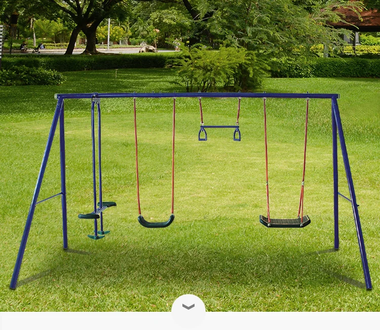 Backyard Playground Metal Stand Kids Five Seats Glider Swings Sets ...