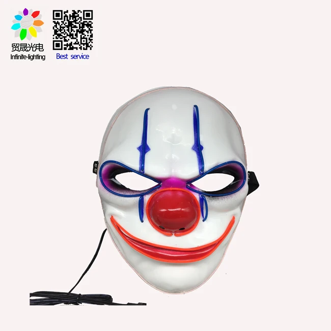 Plastic Clown Mask Blue Eye Red Nose Hand Painted For Party Beautiful ...