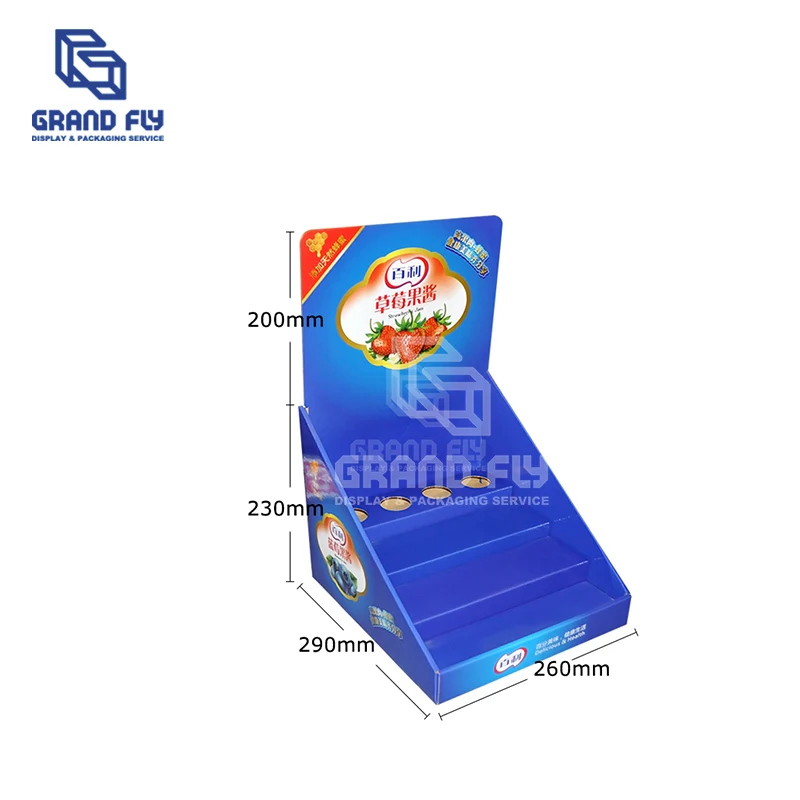 Custom Paper Counter Display with Shelf for Jam, Cardboard Desktop ...