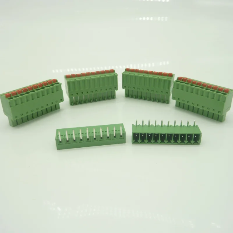 Pluggable Male And Female 3.5mm Pitch Electric 10pin Plastic Terminal ...