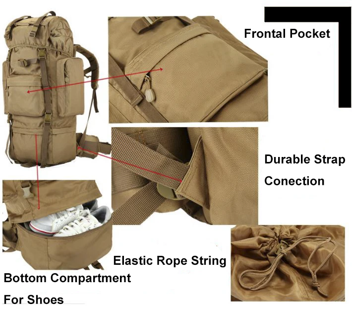70l Multifunctional Military Assault Army Back Pack With Large Capacity ...