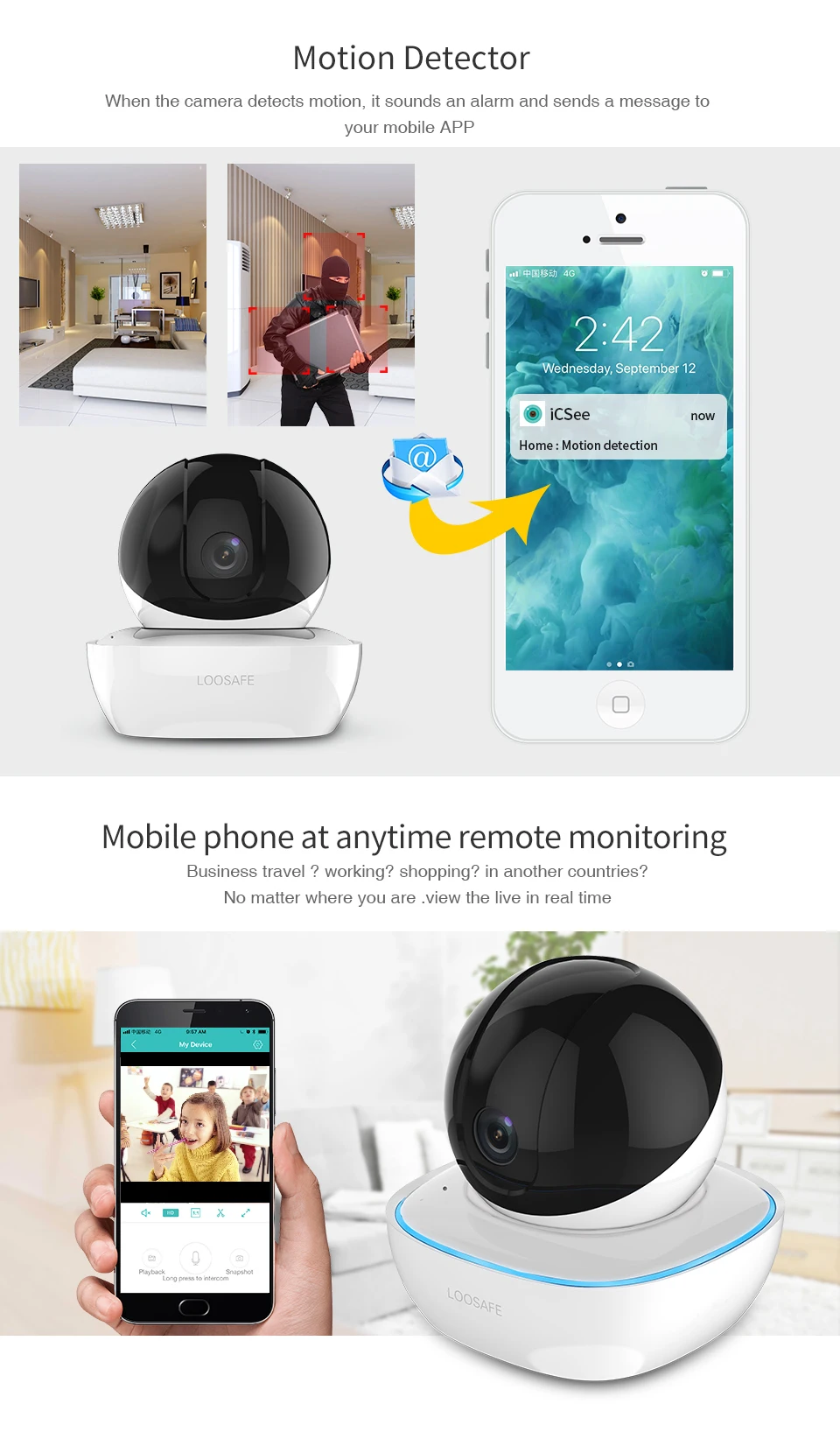 Loosafe 1080p Wifi Ip Came Wifi 2 Way Audio Surveillance Home Security ...