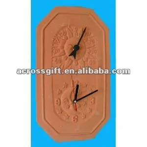 Handmade Terracotta Garden Clock With Thermometer Embossed - Buy ...