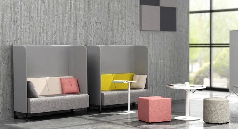 Acoustic Privacy Booth - Moveable Office Pods with High Screen Panel