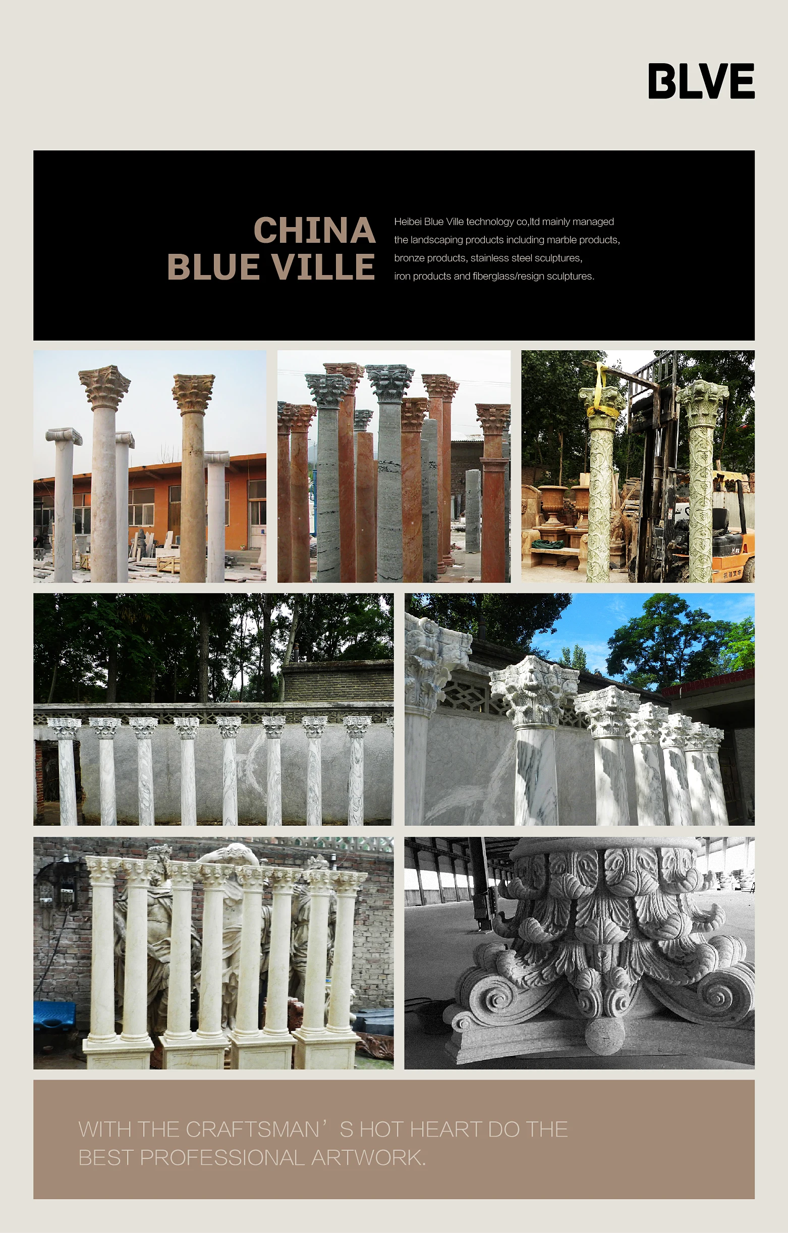 BLVE Marble Pillar Design MCL-016 - Durable & Stylish