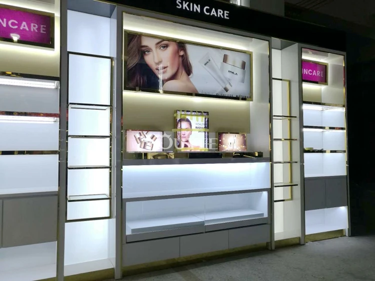 Wooden Floor Professional Mac Makeup Stand Cosmetics Display Unit - Buy ...