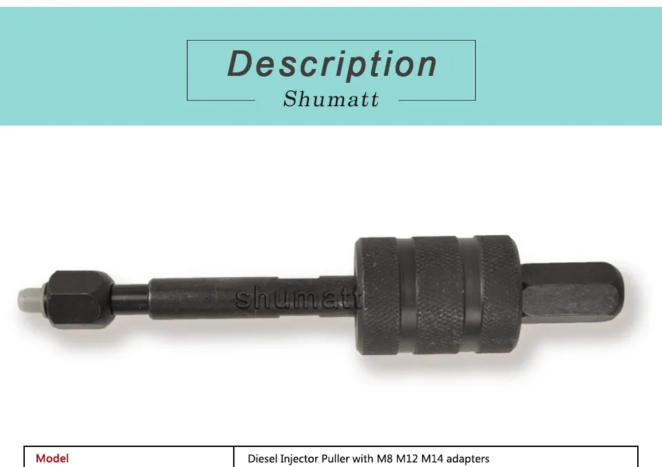 Xc8714 Diesel Injector Puller With M8 M12 M14 Adapters Nozzle Removal ...