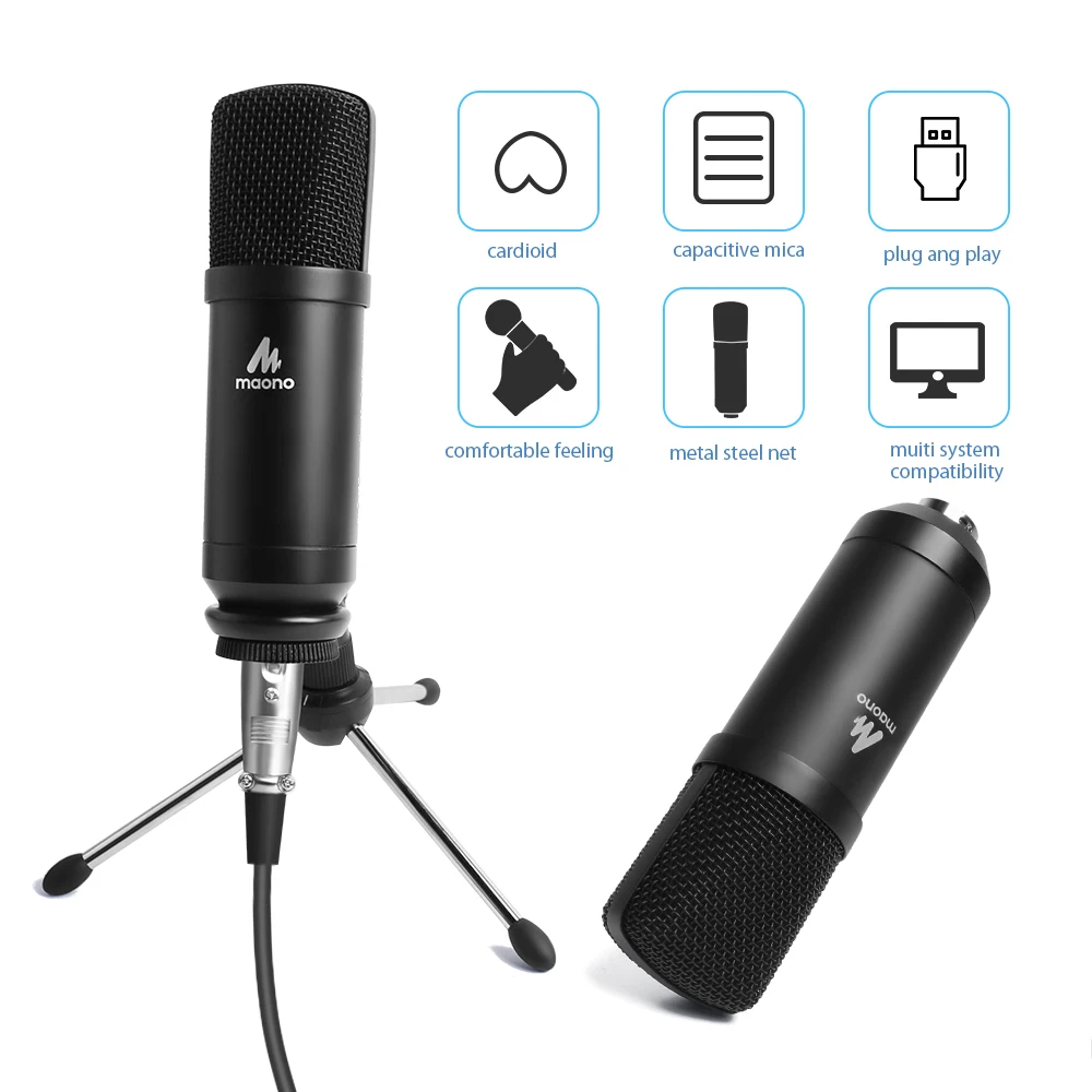 Maono Professional Metal Studio Condenser Microphone For Recording ...