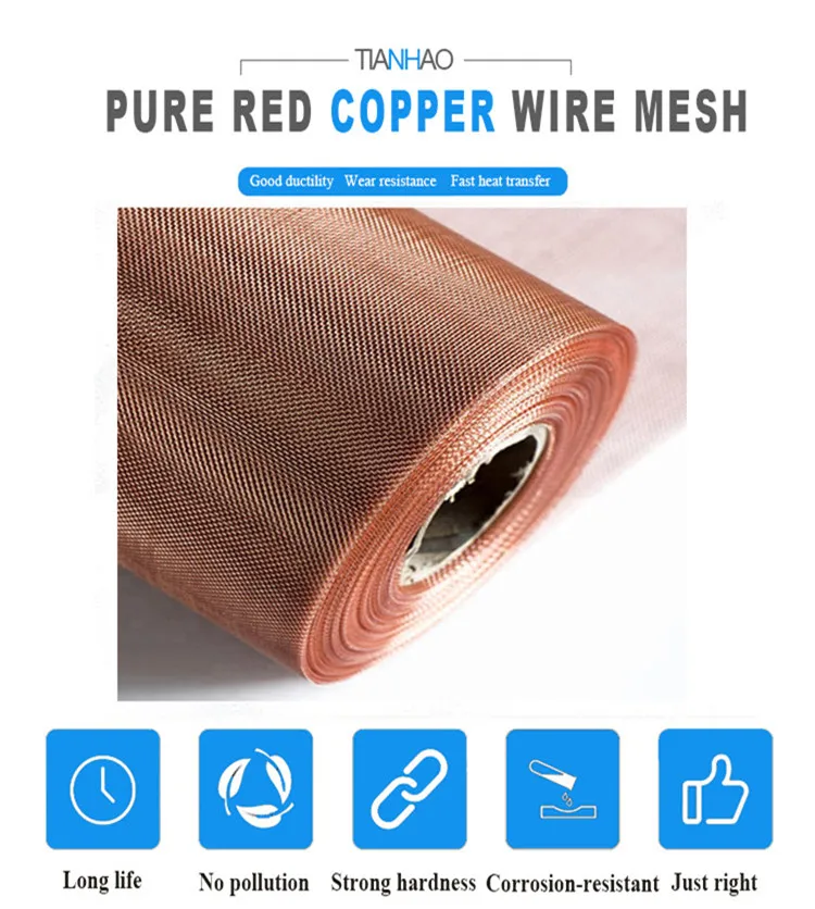 200 Mesh Faraday Cage Shielding Copper Wire Mesh for Filters