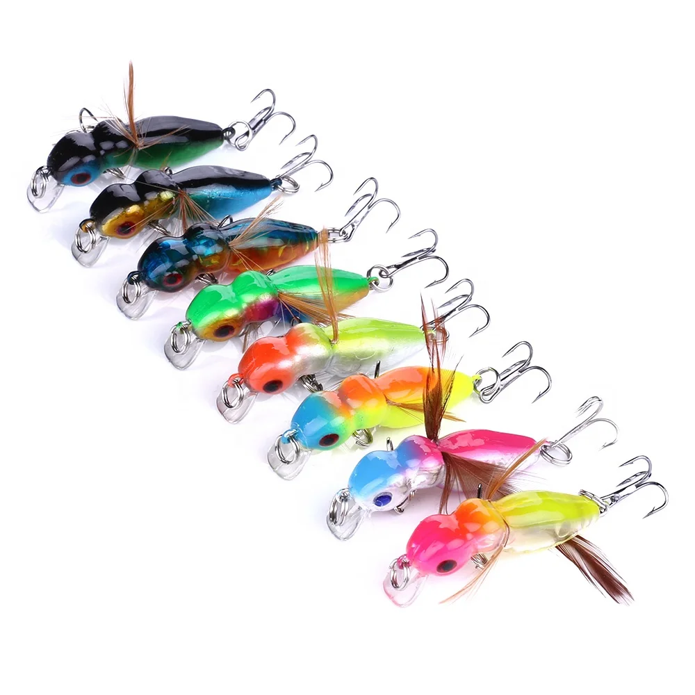 Newup 3.5cm 3g Insect Fly Fishing Lure 3d Lure Eyes 10# Hook - Buy Hard ...