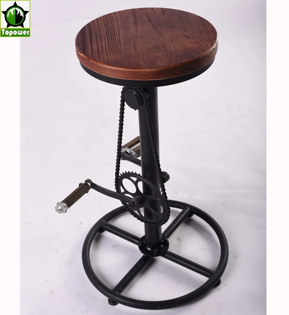 Rustic Bike Stool Breakfast Bar Stool Seat Swivel Pedal Bar Chair ...