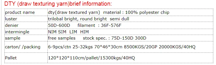 300d Bright Polyester Yarn Dty With Sim Him Lim Nim Intermingle - Buy ...