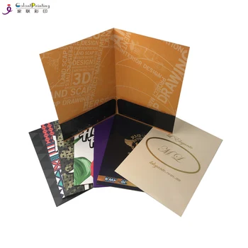 Full Color Custom Hardcover Cardboard Manila Pocket File Folder ...