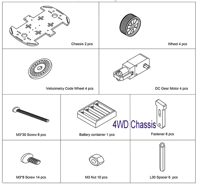 4wd Smart Robot Car Aluminium Chassis Kits 4wd Metal Chassis Kits For ...