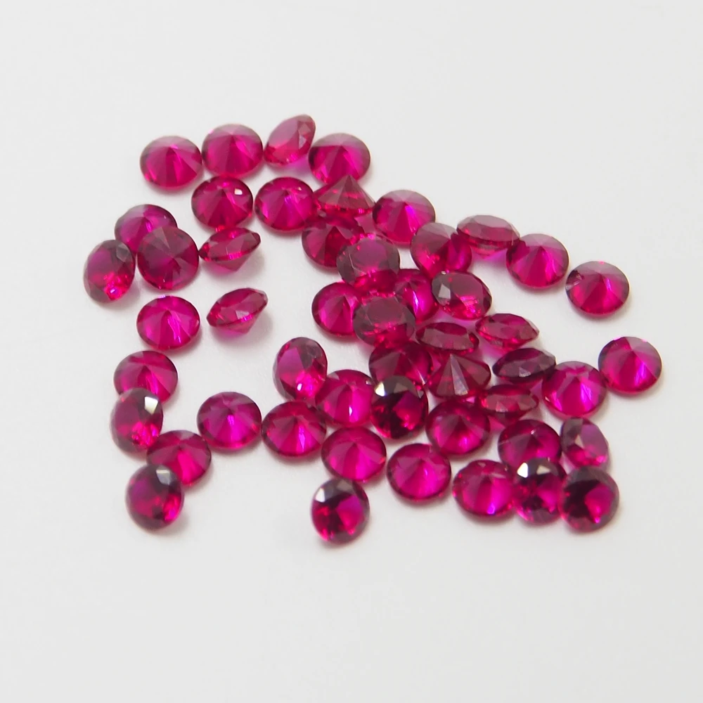 Shop 3.4mm Small Gemstone Machine Cut Synthetic Ruby Stone Prices
