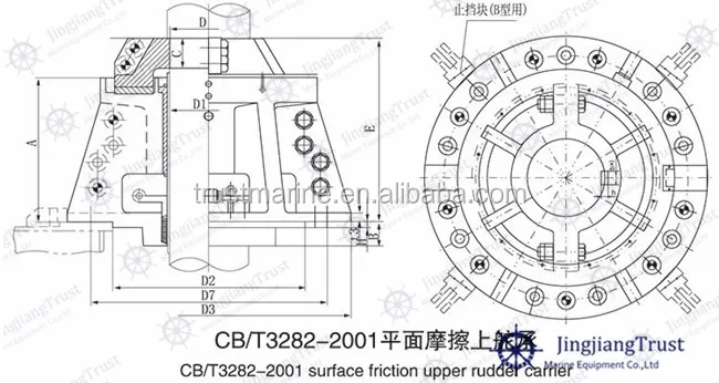 Marine Lower Upper Rudder Carrier Bearing For Rudder Stock Ship ...