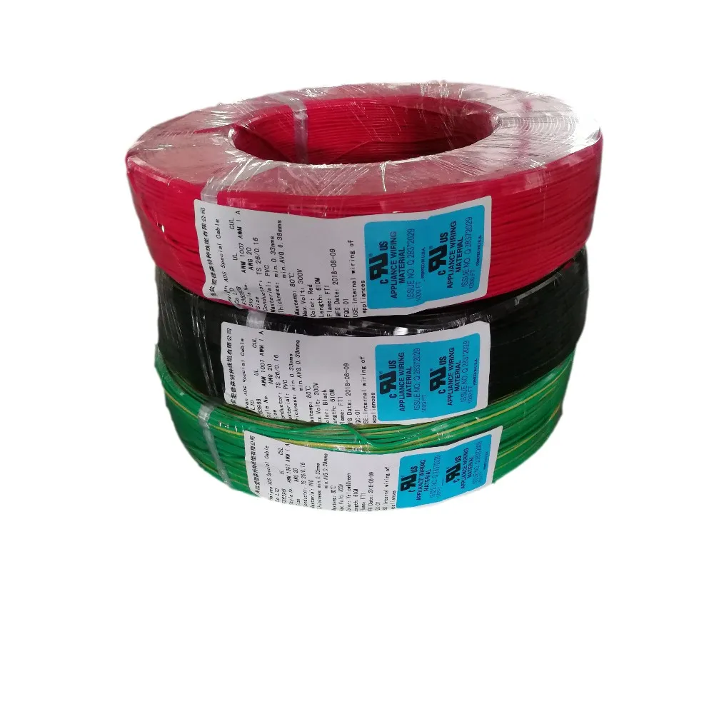 Ul 1007 24awg Red Pvc Insulated Copper Wire Internal Electrical Wiring ...