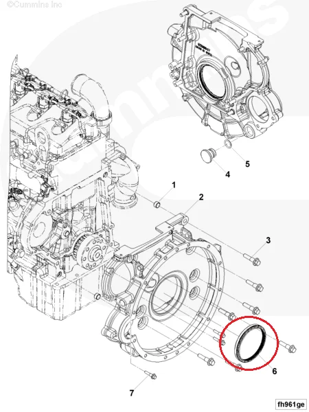 FOTON CUMMINS ISF2.8 Engine - Crankshaft Rear Oil Seal