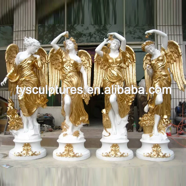 Large Size Fiberglass Resin Angel Garden Statue for Sale