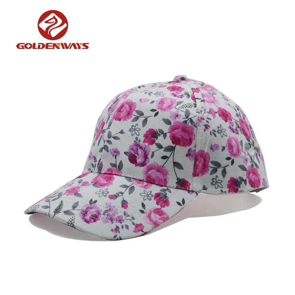 Sample Free Sublimation Printing Flower 6 Panels Ponytail Baseball Cap ...