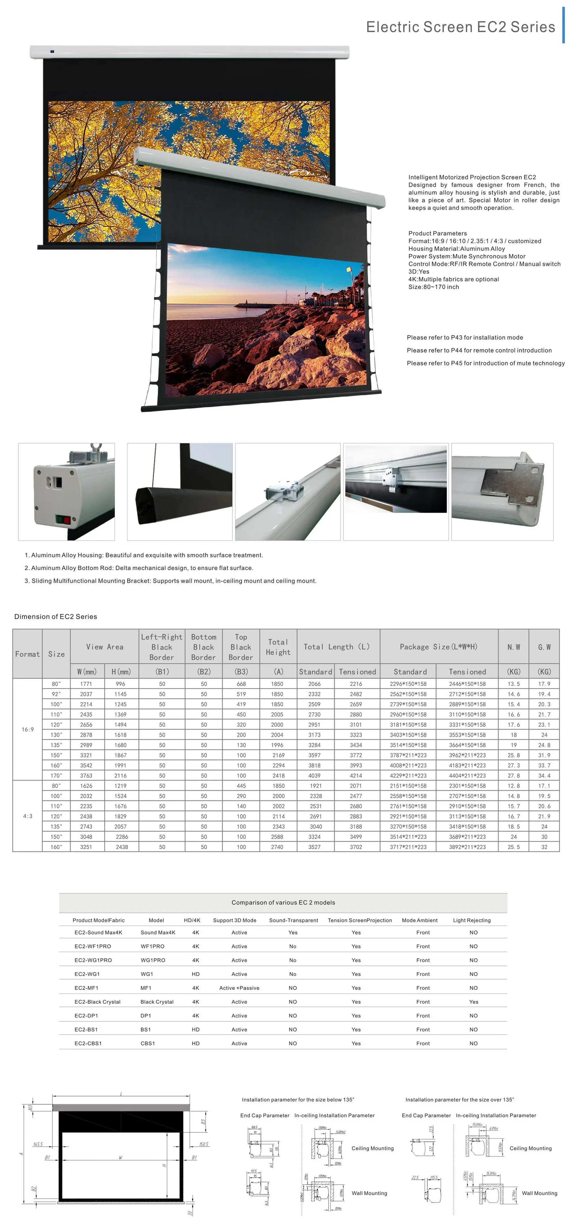 Xy Screens Motorized Projector Screen Projection Movie 3d Silver ...