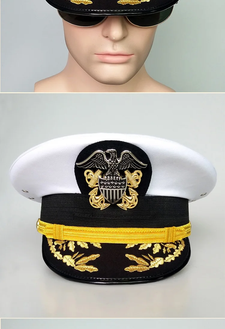 US Royal Merchant Officer Peaked Cap with Metal Badge