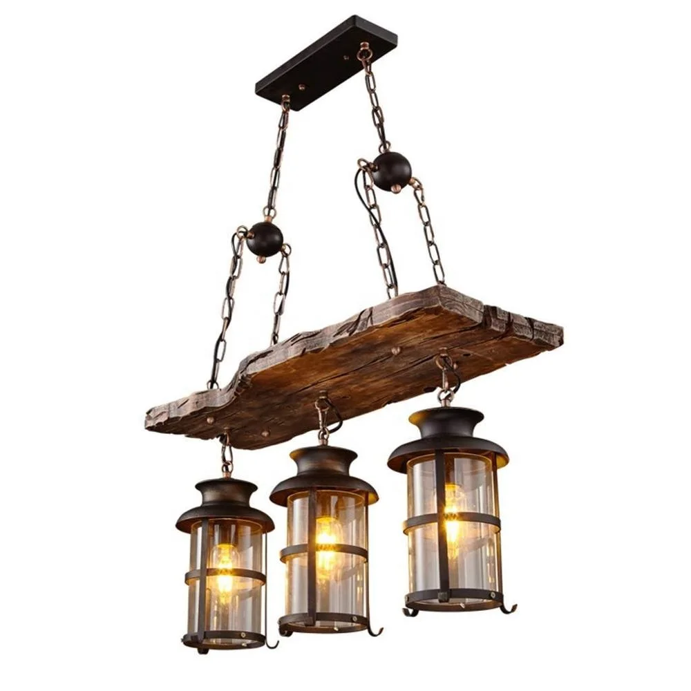 Rustic Metal Industrial Lighting Retro Led Hanging Lights Indoor ...