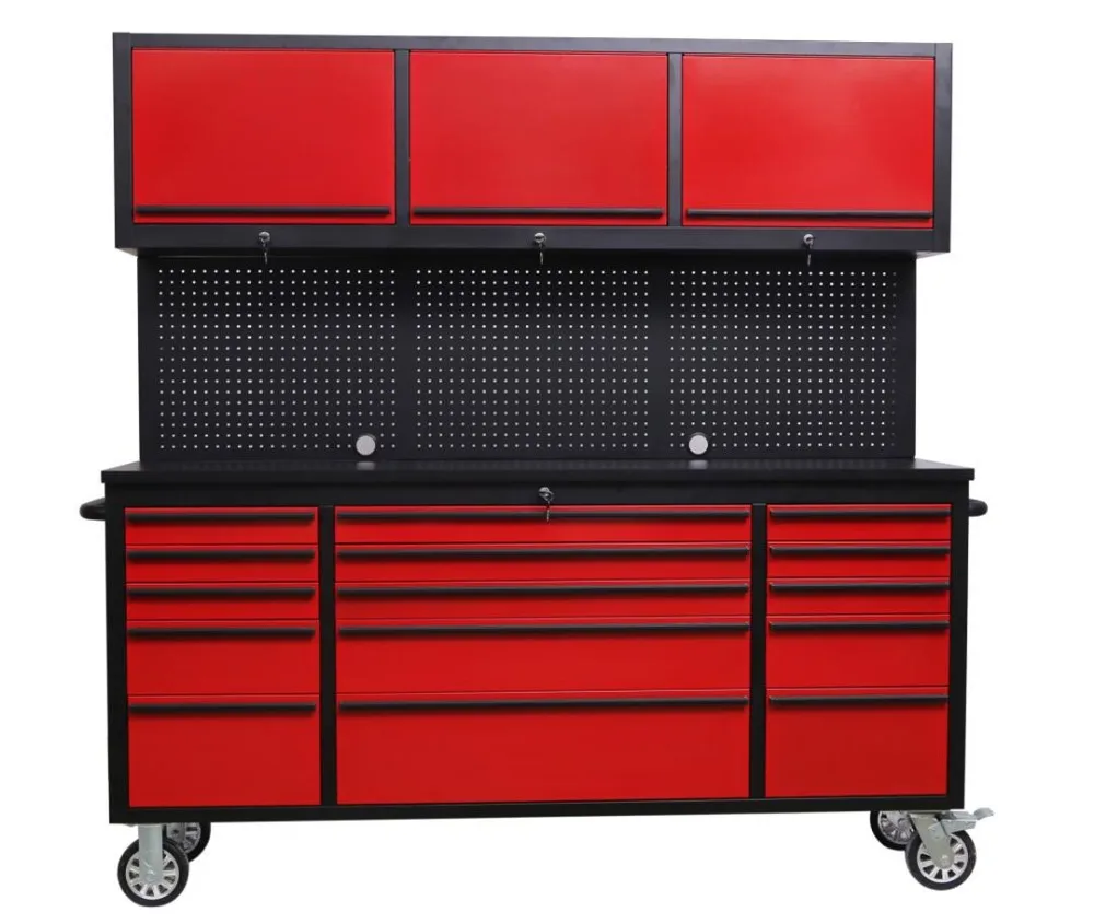 72 Inch 15 Drawer Work Bench Tool Box Chest Cabinet