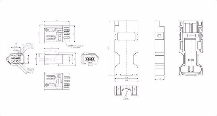 2.00mm Pitch Serial I/o Connector Wire To Wire Solder Type 6 Circuits ...