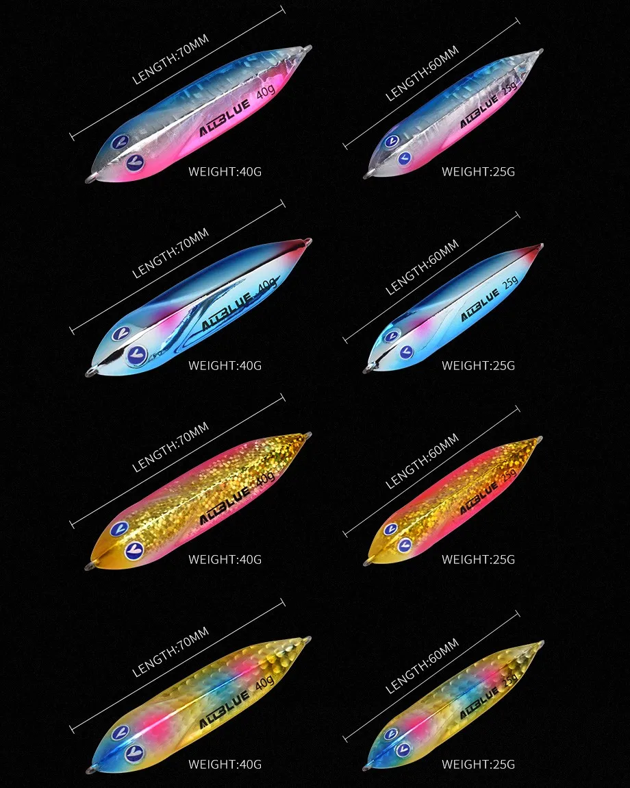 Allblue Casting Shore Fishing Metal Jig 25g 40g 60g Jigging Lure - Buy Slow Jig,Jig Fishing ...
