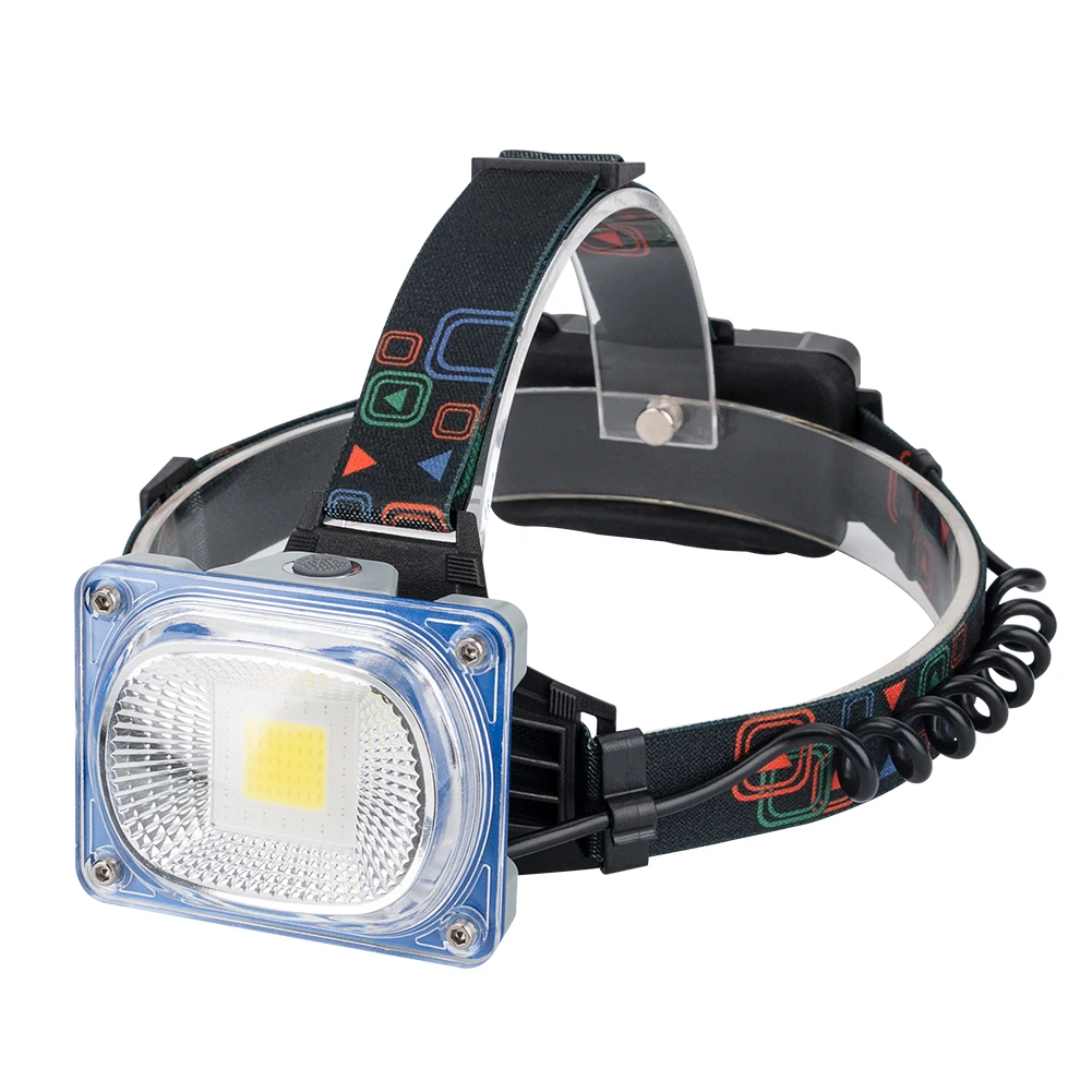 Wide Angle Headlight Headlamp Cob Rechargeable Head Lamp 3 Modes Torch ...