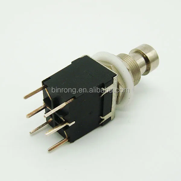 3PDT 9-Pin Guitar Effects Stomp Pedal Switch Push Button