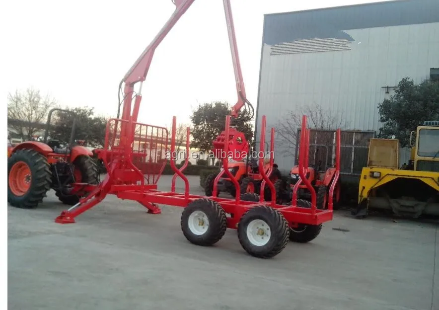 Tractor Use Forest Hydraulic Log Trailer Wood Wagon