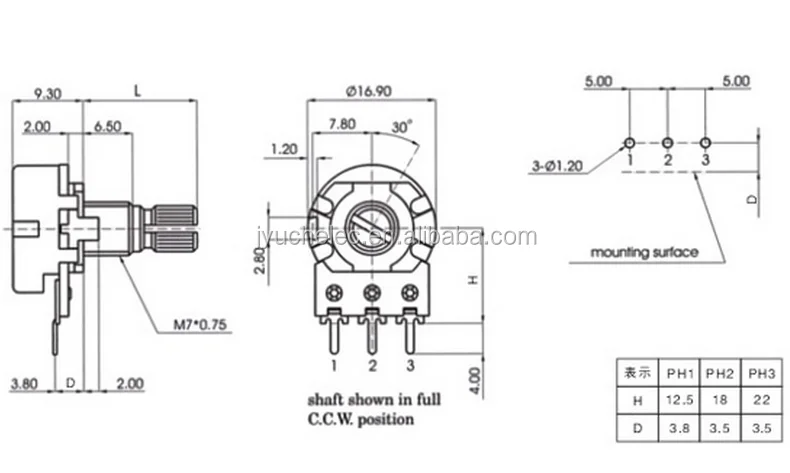 single L15 10KB Potentiometer| Alibaba.com