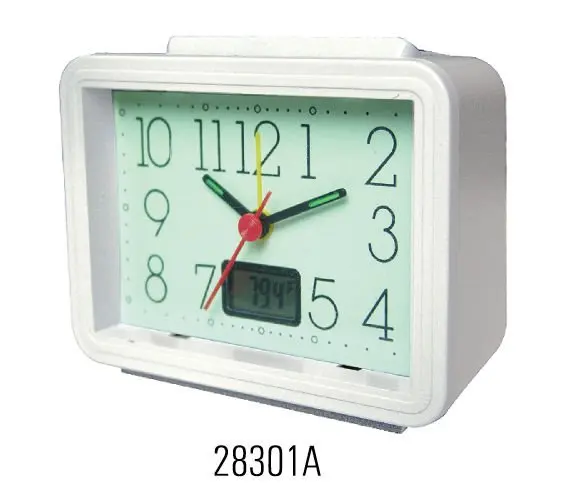 Super Luminous Glow In Dark Alarm Clock Square Shape Clearly Loud Bell ...