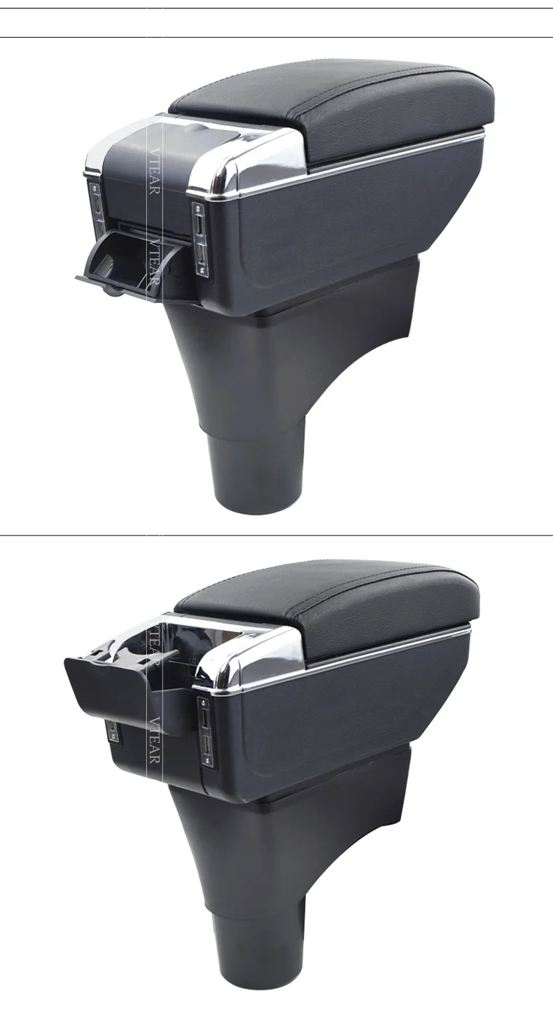 Vtear For Nissan Sunny Versa Armrest Usb Charging Heighten Double Layer ...