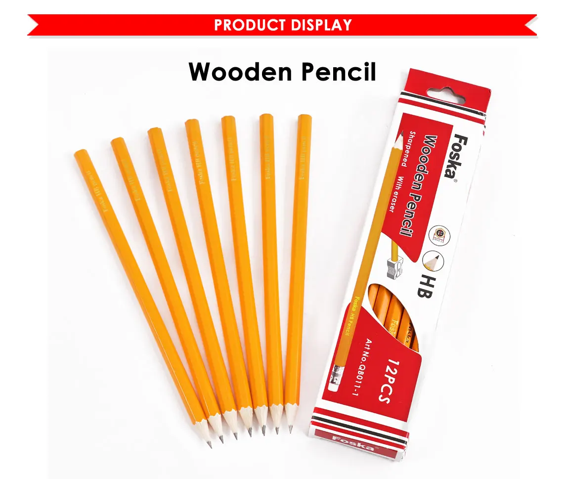 Foska HB Pencil - Reliable Yellow Hexagonal Wooden Charcoal