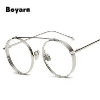 Fashion Thick Metal Glasses Frame Women Round Eyewear Brand Designer ...