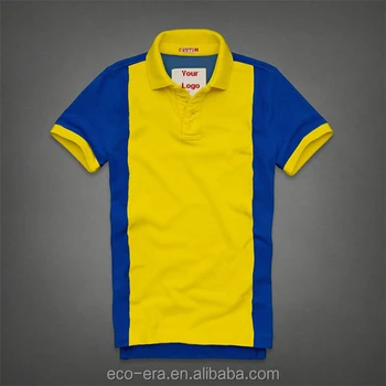 Yellow And Blue Vertical Striped Mens Shirt Colorful Polo - Buy ...