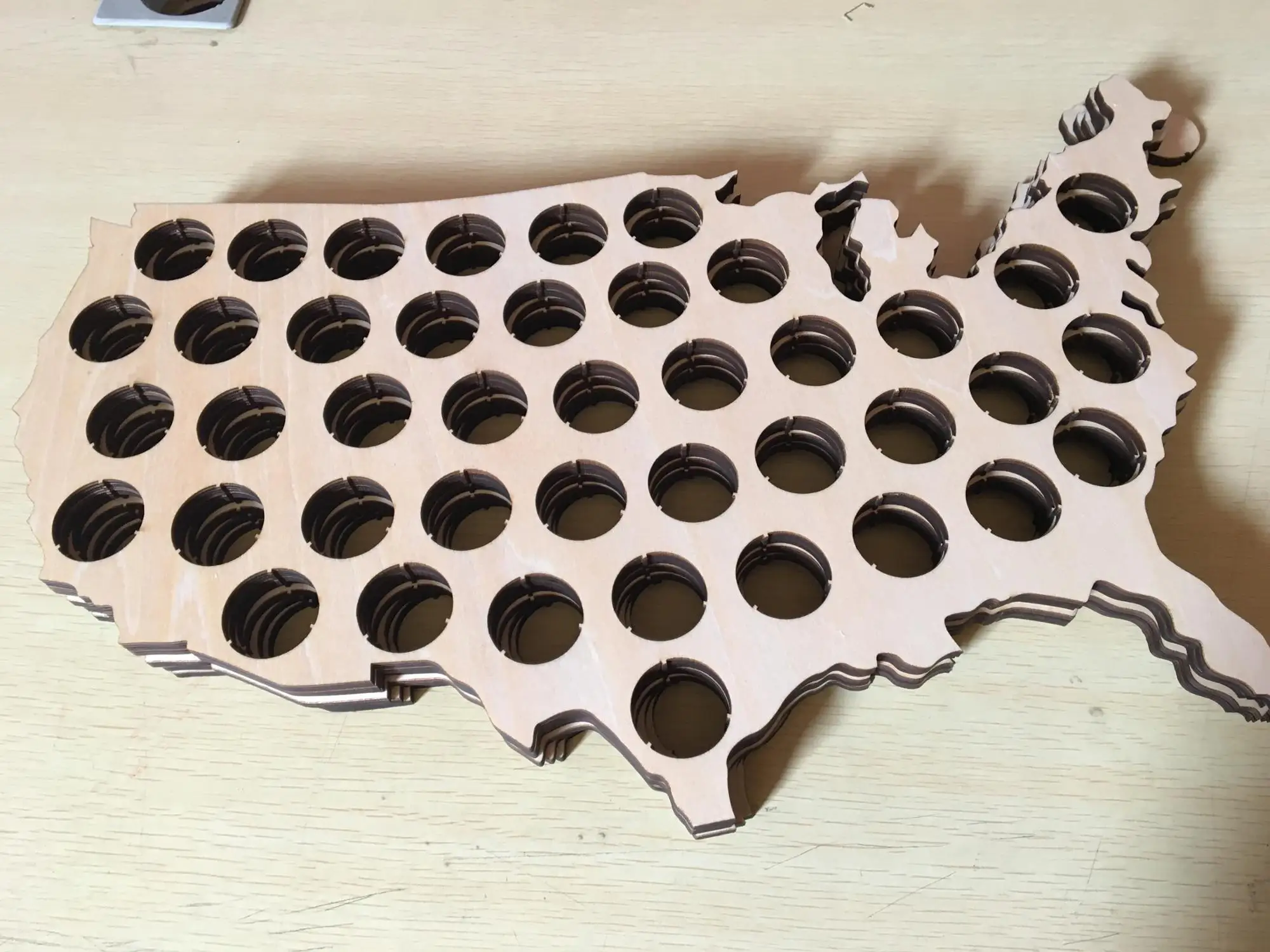 Wooden Beer Cap Collection Map - Display & Decor Gift