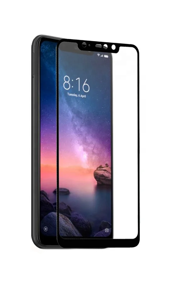 9h 3d Curved Cellphone Gummed Tempered Glass For Redmi Note 6 Pro 5 ...