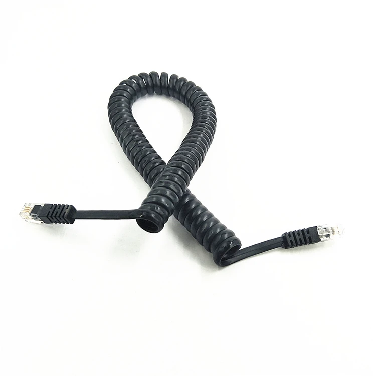 Stractable Coiled Cat6 Ethernet Cable RJ45 UTP Patch Cord - OEM