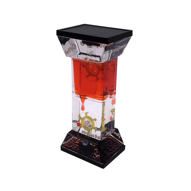 Red Color Plastic Acrylic Oil Liquid Hourglass Timer With Two Wheels In ...